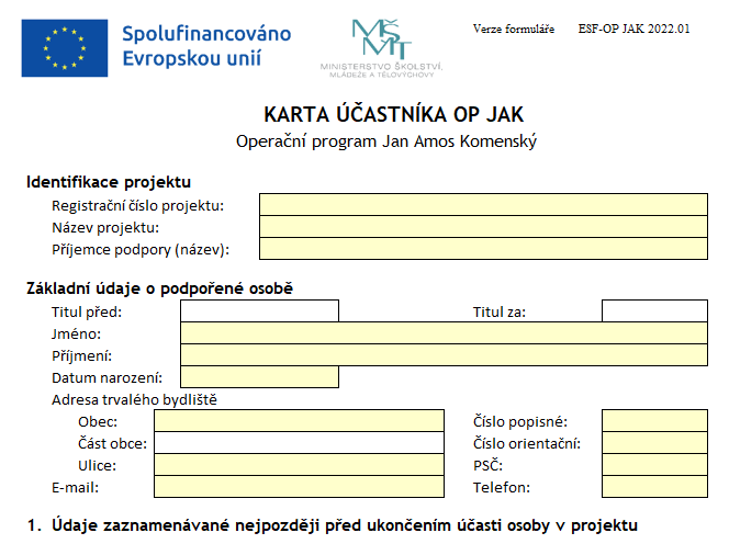 Evidence podpořených osob v Šablonách OP JAK :: Agenturaamos